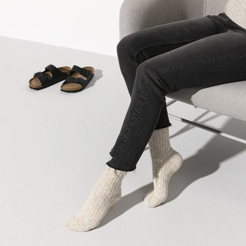 Birkenstock Socks Cotton Slub Beige/White Socks | Free Shipping – Bstore