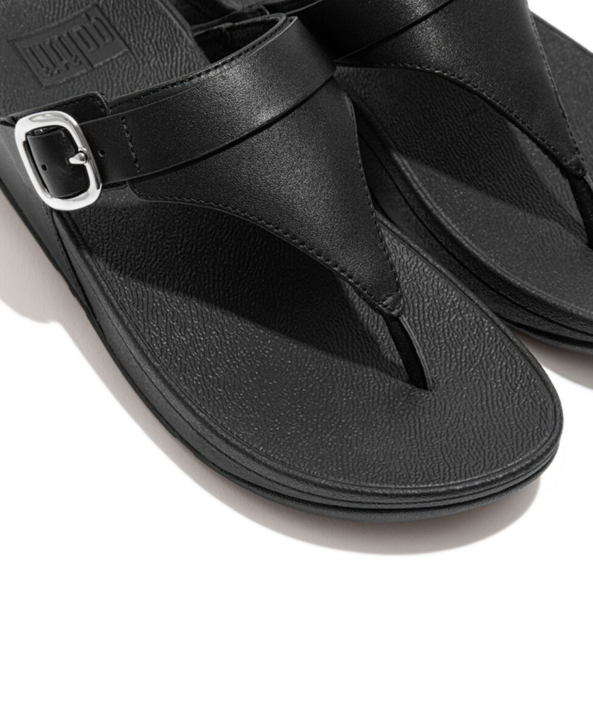 Fitflop Lulu Adjustable Leather Toe Post Sandals Black – Bstore