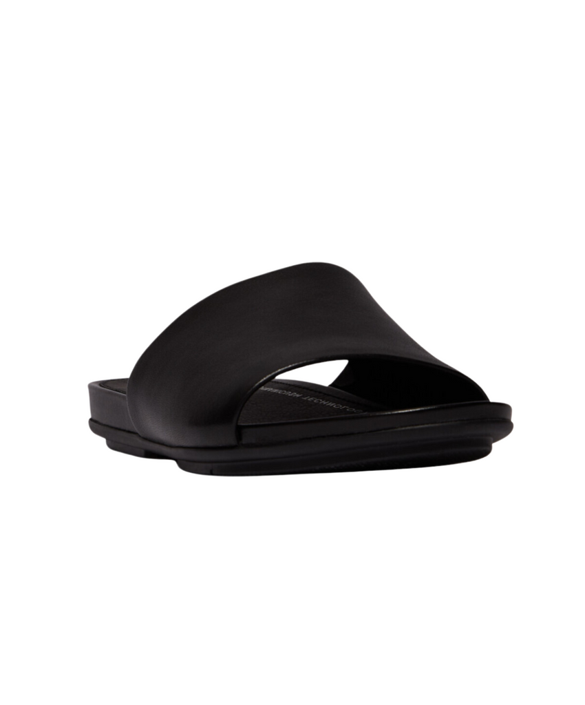 FitFlop Gracie Leather Pool Slides Black/Black – Bstore