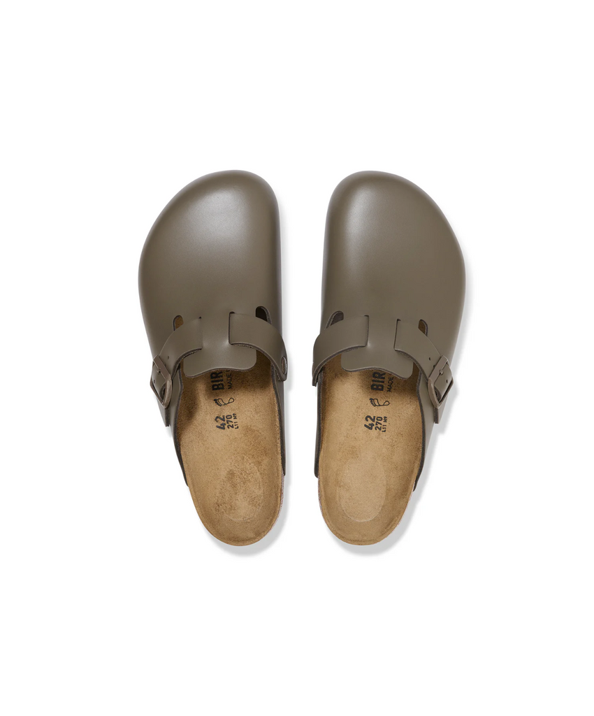 Birkenstock Boston Smooth Leather Concrete Grey Clogs – Bstore