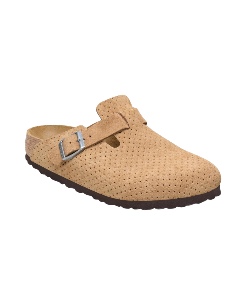 Birkenstock Boston Embossed Suede Leather New Beige Clogs – Bstore