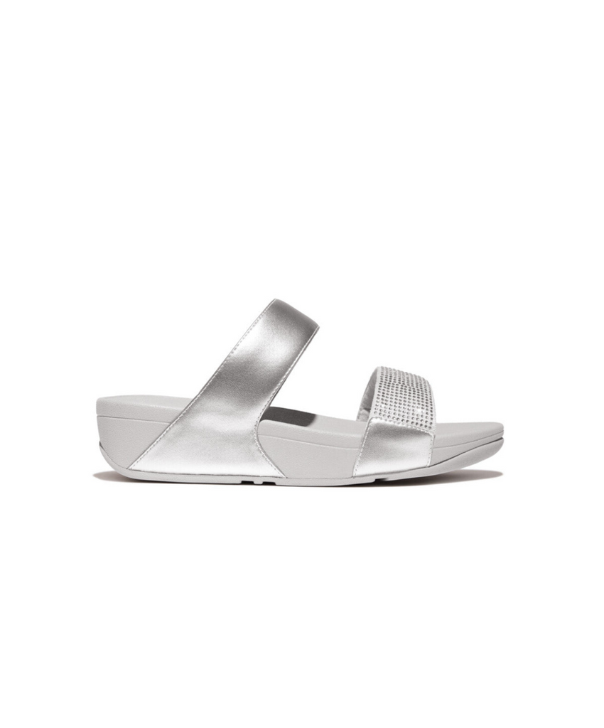 Fitflop Lulu Crystal Embellished Slides Silver – Bstore