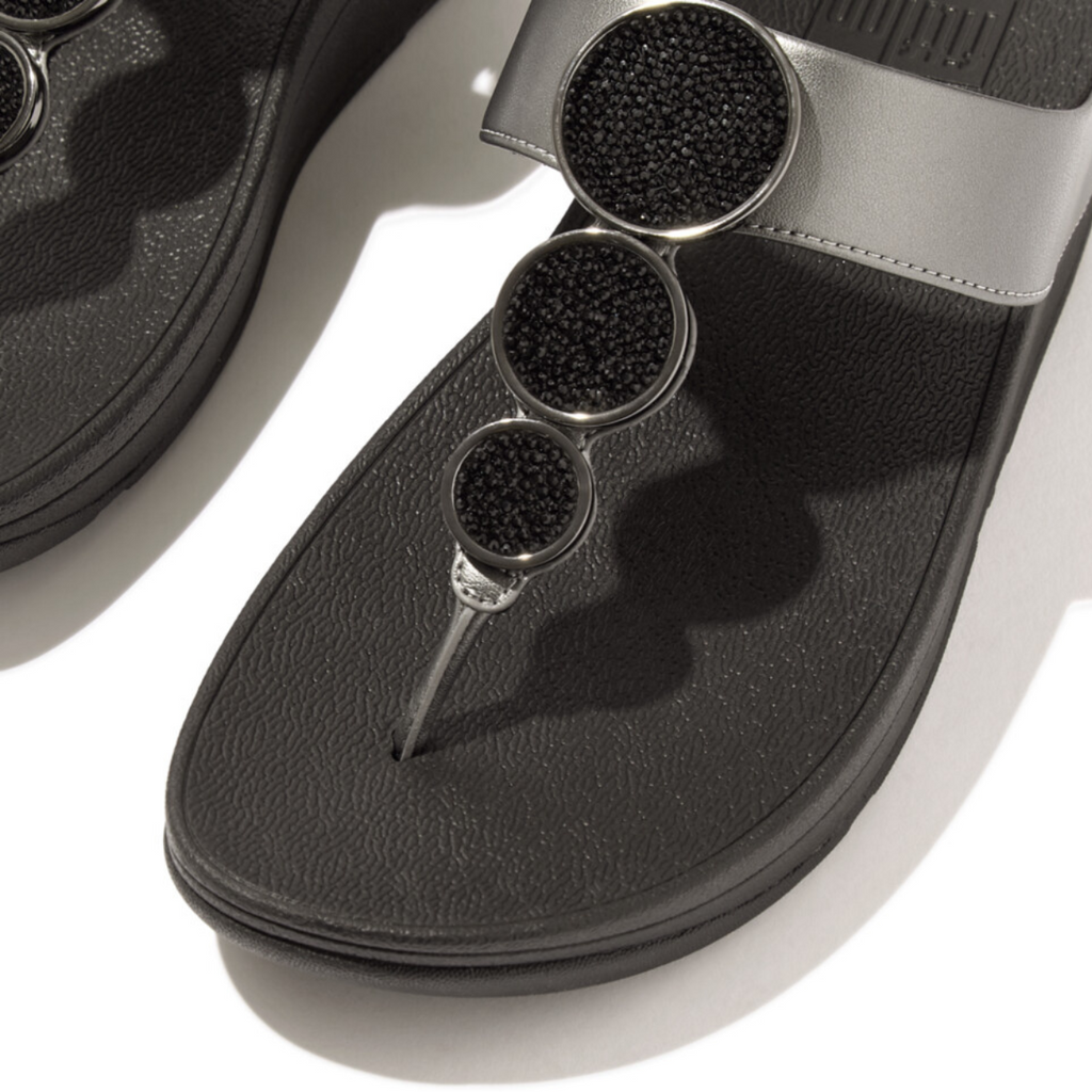 Fitflop Halo Bead Circle Metallic Toe Post Black – Bstore