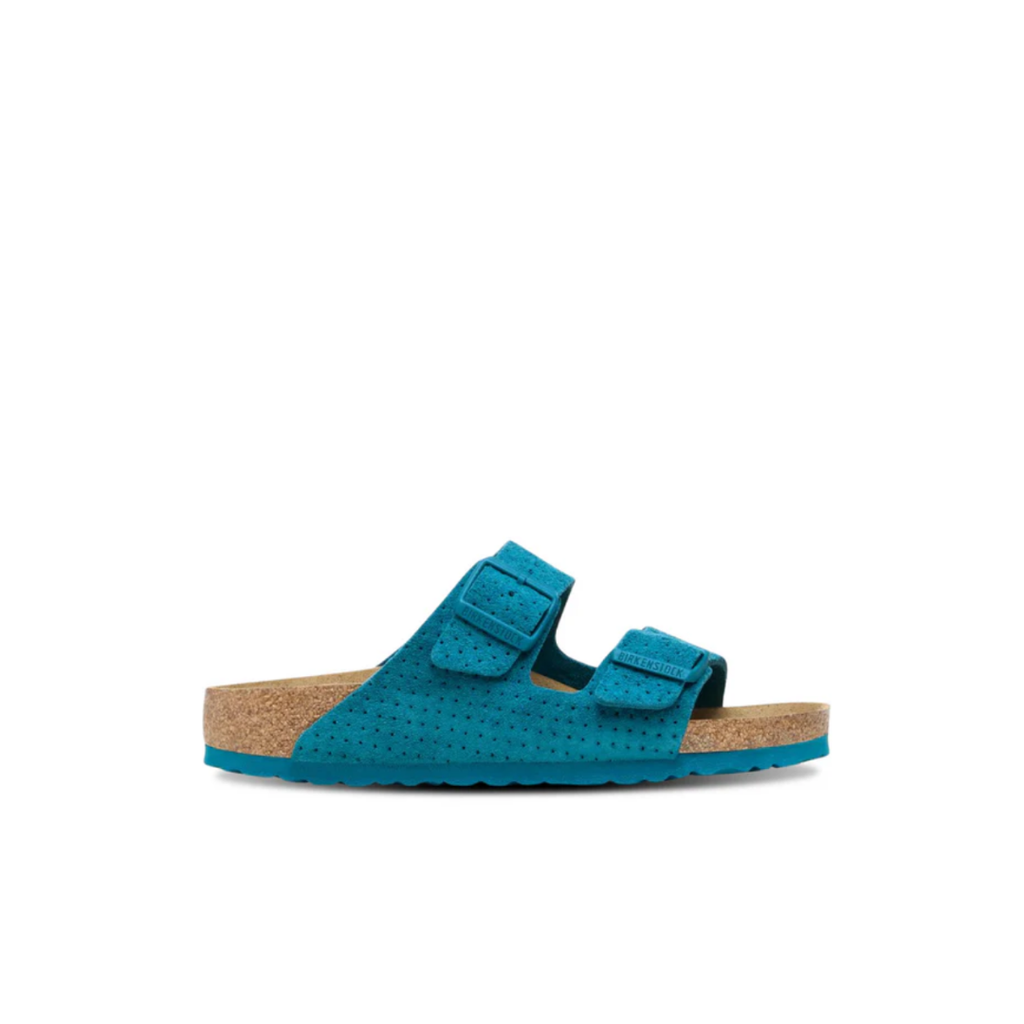 Birkenstock Arizona Embossed Suede Leather Deep Turquoise Sandals – Bstore