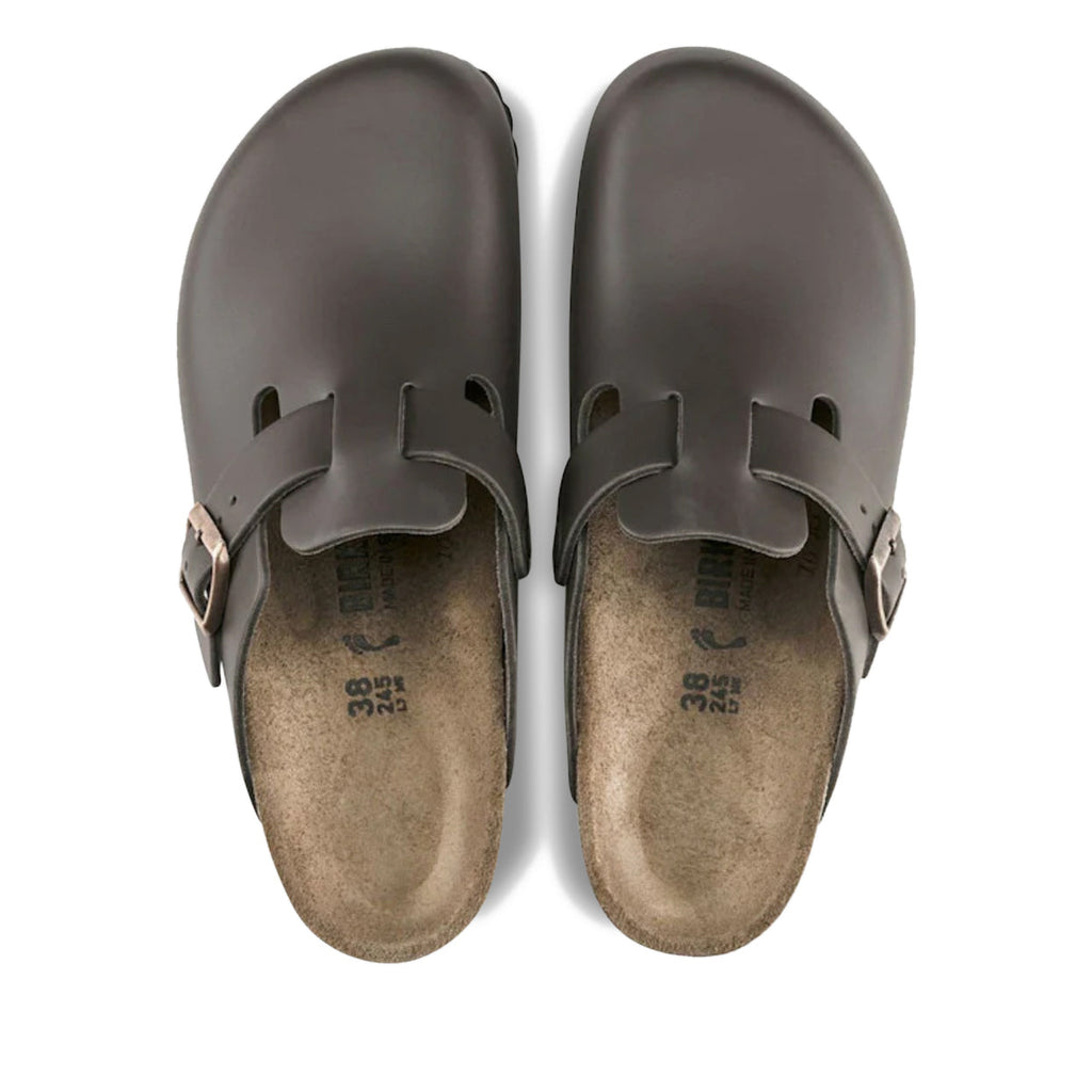 Birkenstock Boston Leather Dark Brown Clogs | Free Shipping – Bstore