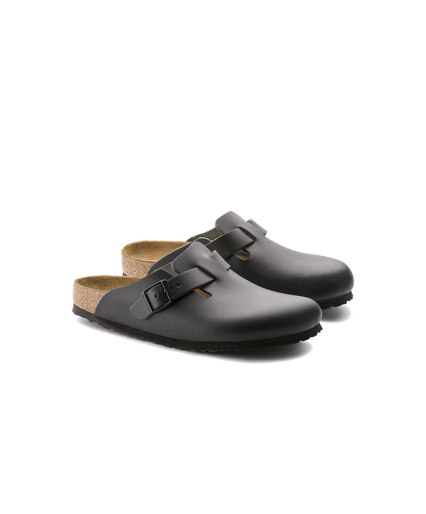 Birkenstock Boston Leather Black Clogs | Free Shipping – Bstore