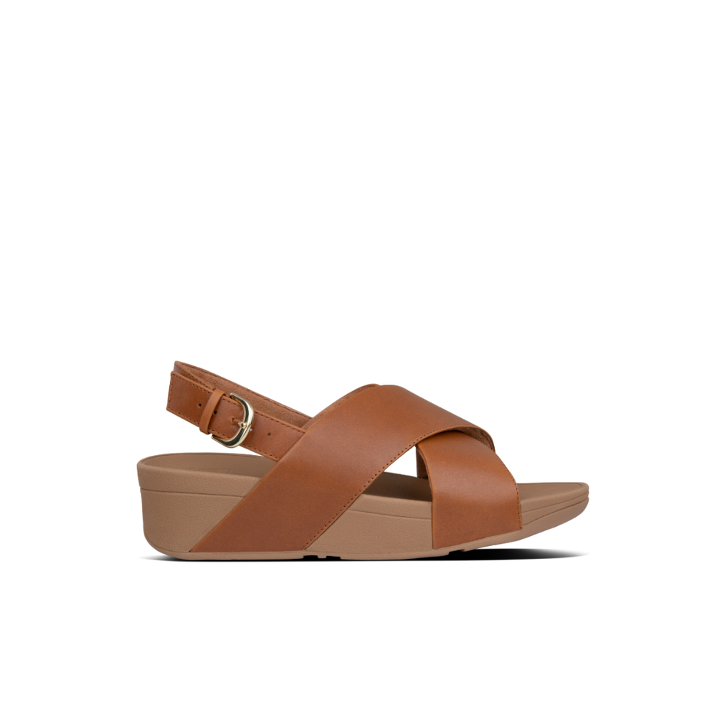 FitFlop Lulu Leather Cross Back Strap Sandals Light Tan – Bstore