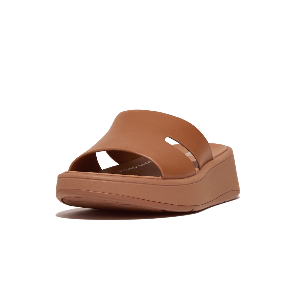 Fitflop F-Mode Raw Edge Flatform H-Bar Slides Light Tan – Bstore