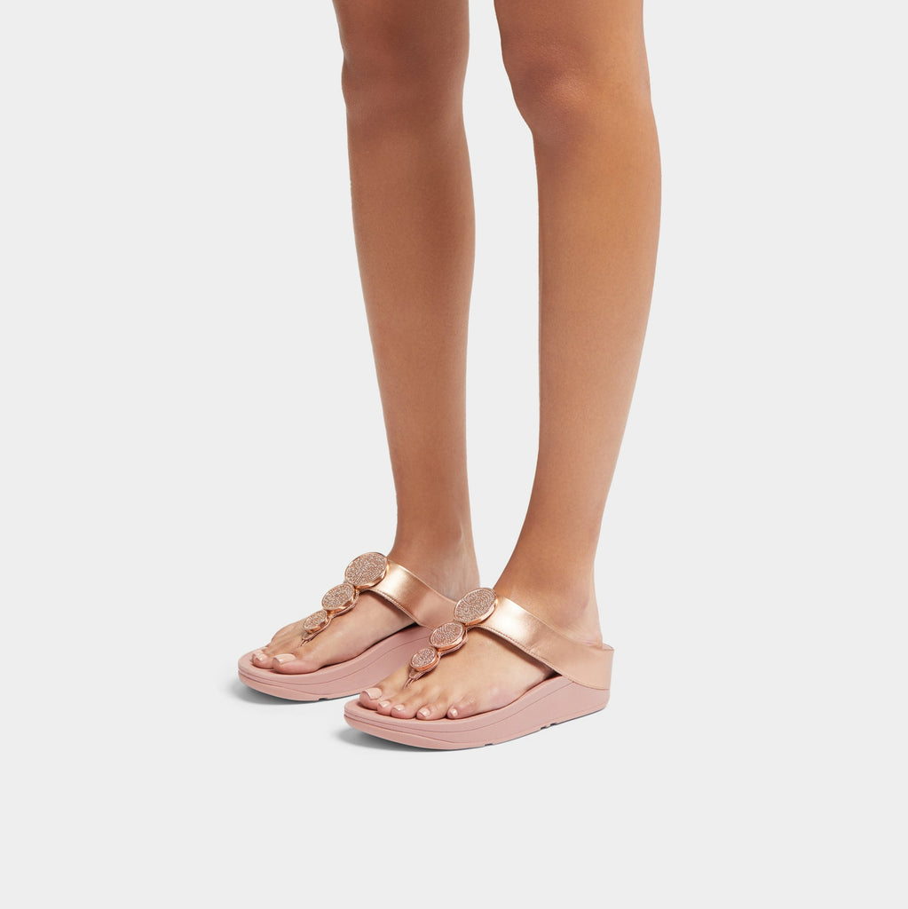Fitflop Halo Bead Circle Metallic Toe Post Rose Gold – Bstore