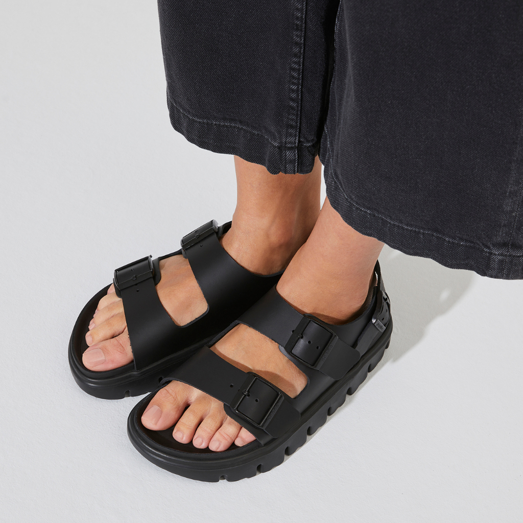 Papillio Milano Chunky Exquisite Leather Black Sandals – Bstore