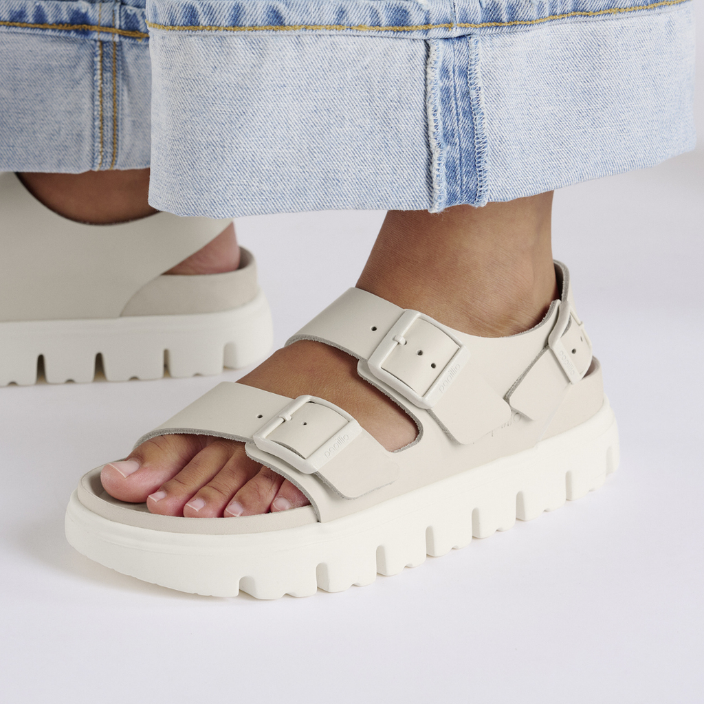Papillio Milano Chunky Exquisite Leather Eggshell Sandals – Bstore
