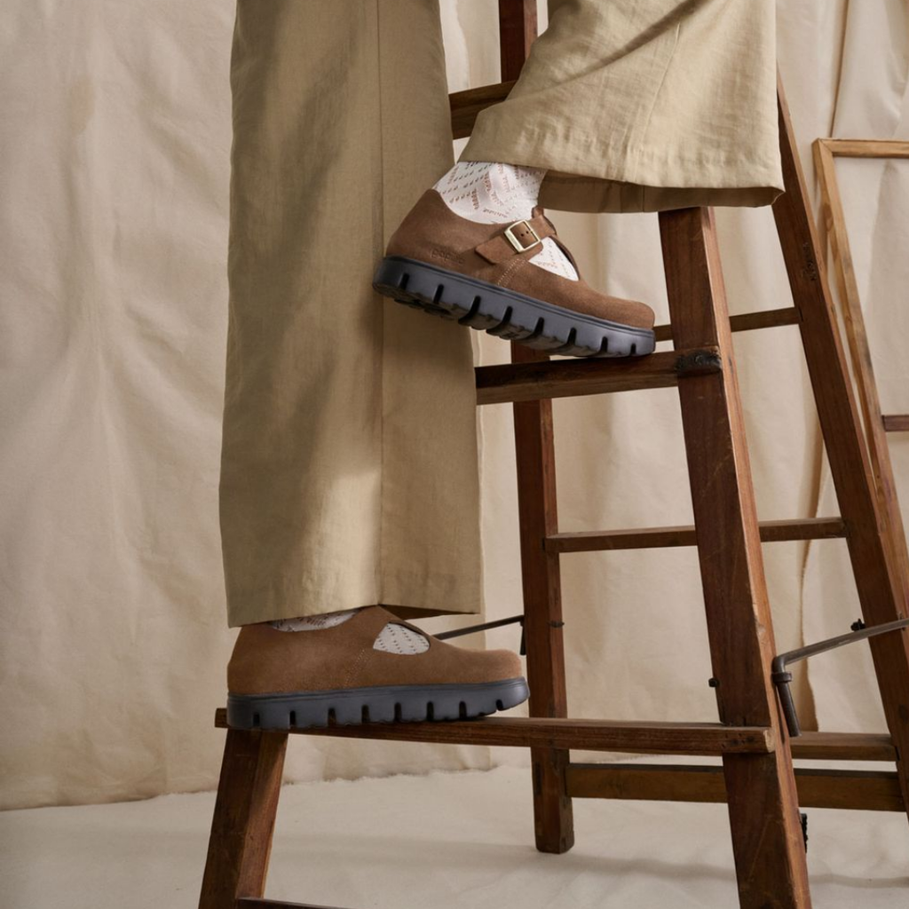 Papillio Paris Chunky Suede Leather Dark Tea Shoes – Bstore