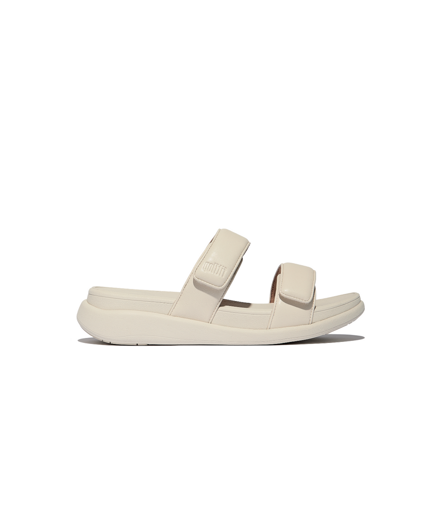 FitFlop F-Mode Go Adjustable Flatform Two Bar Slides Beige – Bstore